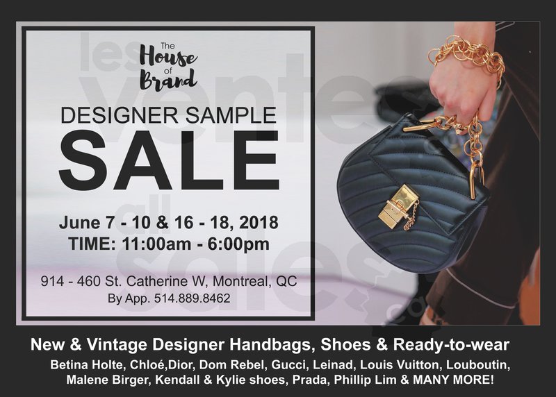 Designer sample sale: Gucci, Prada, Dior | allsales.ca